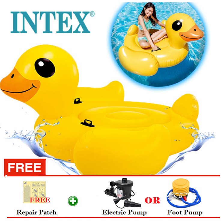 PROMOTION 57556 Inflatable Ride On Duck Raft Lifebuoy Swimming Pool PVC ...