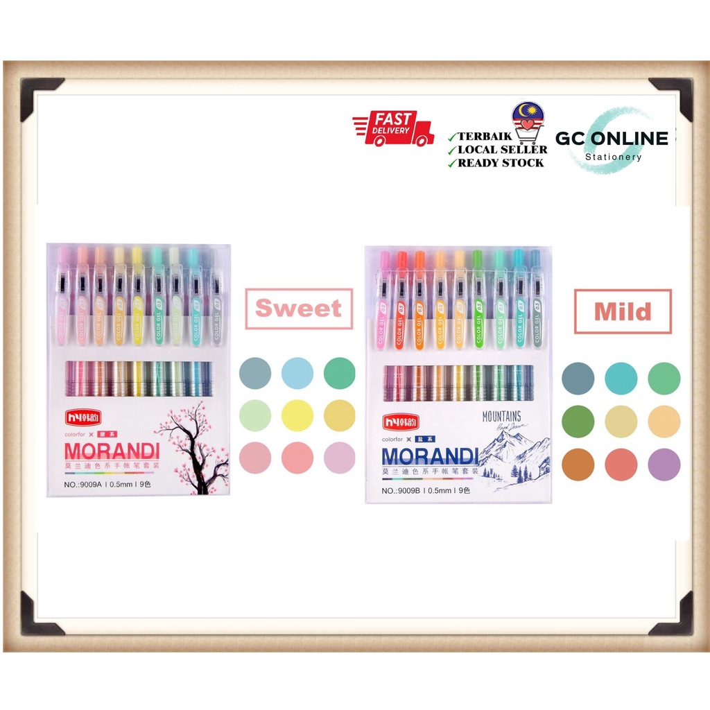 9 Pcs/Set Colour Gel Pen Morandi Color Gel Pen Set Signature Pen Multi ...