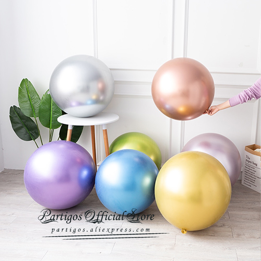 [READY STOCK] 1pc 18 inch huge Chrome metallic latex balloons big size ...