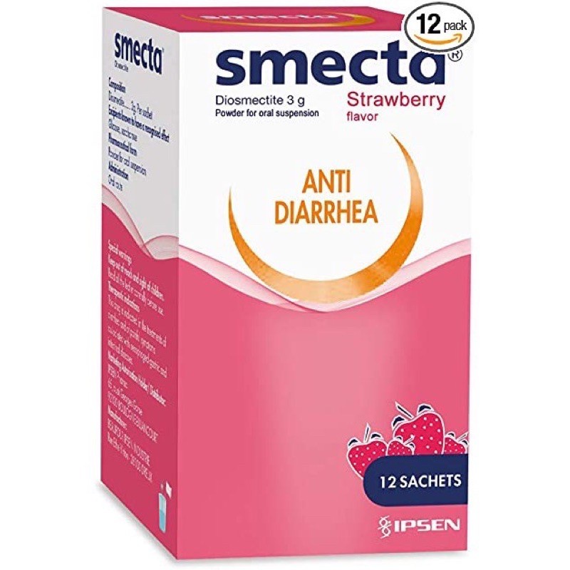 [READY STOCK) Smecta - Anti diarrheals Strawberry Flavour (3g - 12 ...