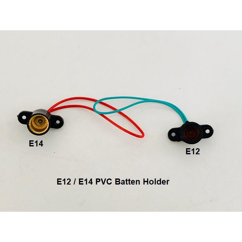 E12 / E14 Batten Holder Bracket c/w Wire E14 E12 Lamp Holder c/w Wire ...