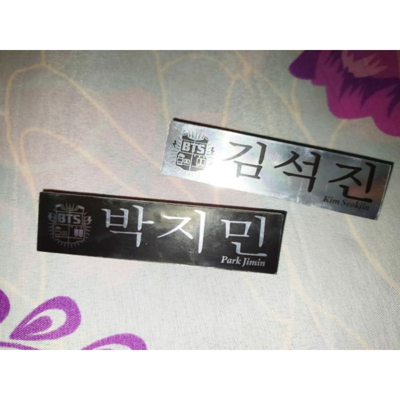 Nametag BTS Jin Jimin White Black Name Tag Name Tag Name Tag kpop stuff ...