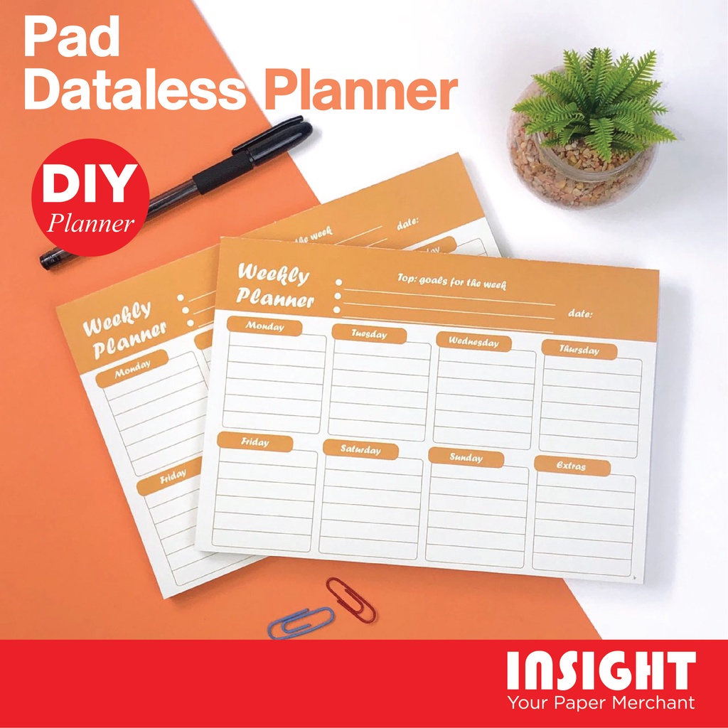 Weekly planner pad A5 50's/pad To Do List Office & School Memo pad Time ...