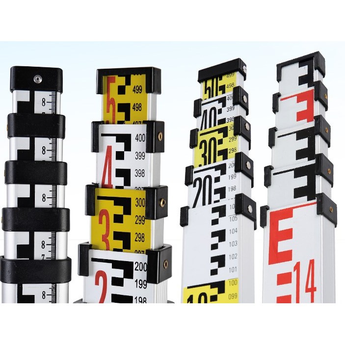 5m/7M Heavy-Duty Aluminium Leveling Staff with bubble/ Leveling Rod ...