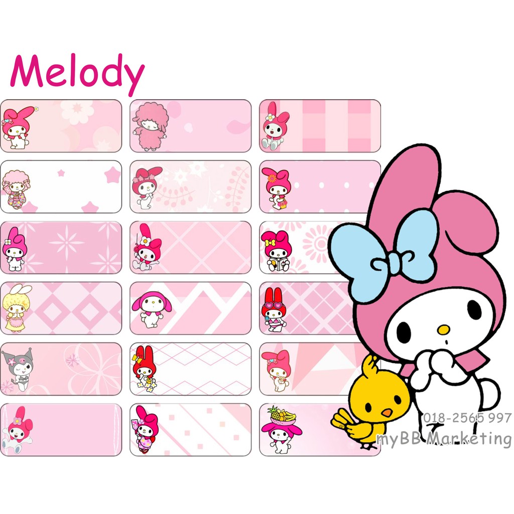 Melody Name Sticker (waterproof) - Ready Stock | Shopee Malaysia
