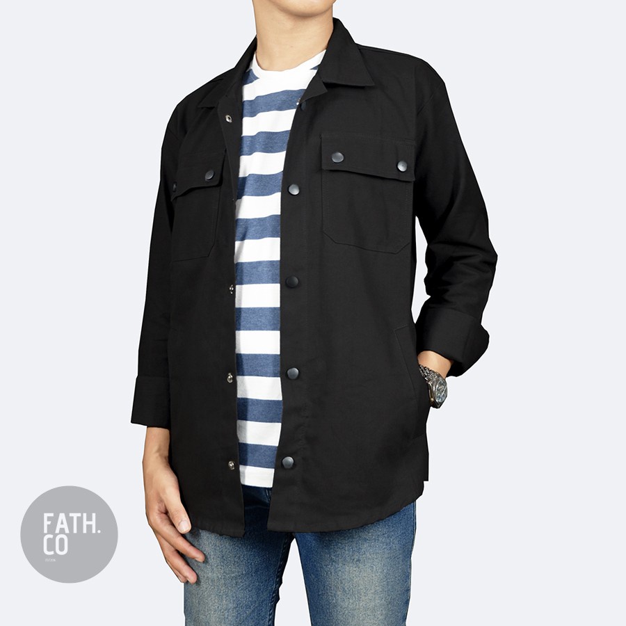 HITAM Latest Men's Semi Parka-Men's Latest Trucker Jacket Black Color ...