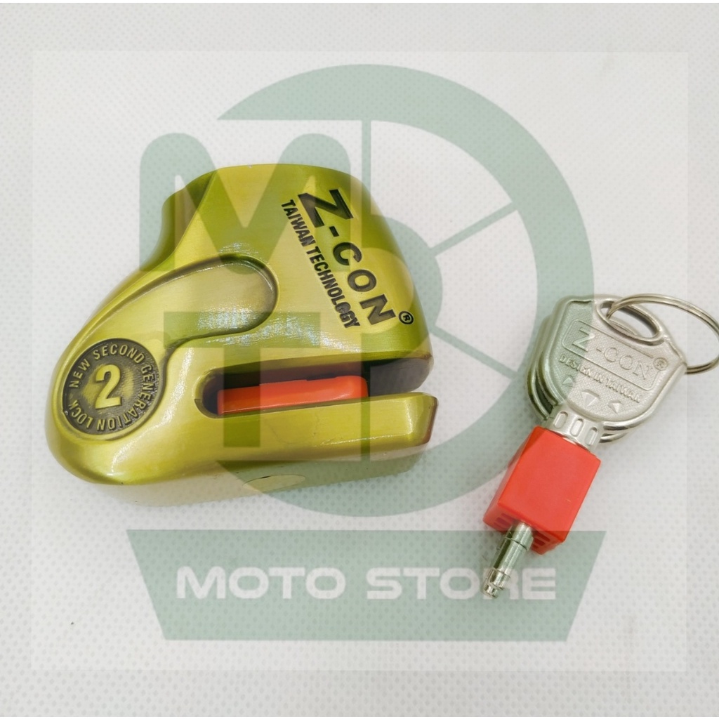 Large Z-Con Motorcycle Disc Lock Set (1 lock + 2 universal anti-key ...