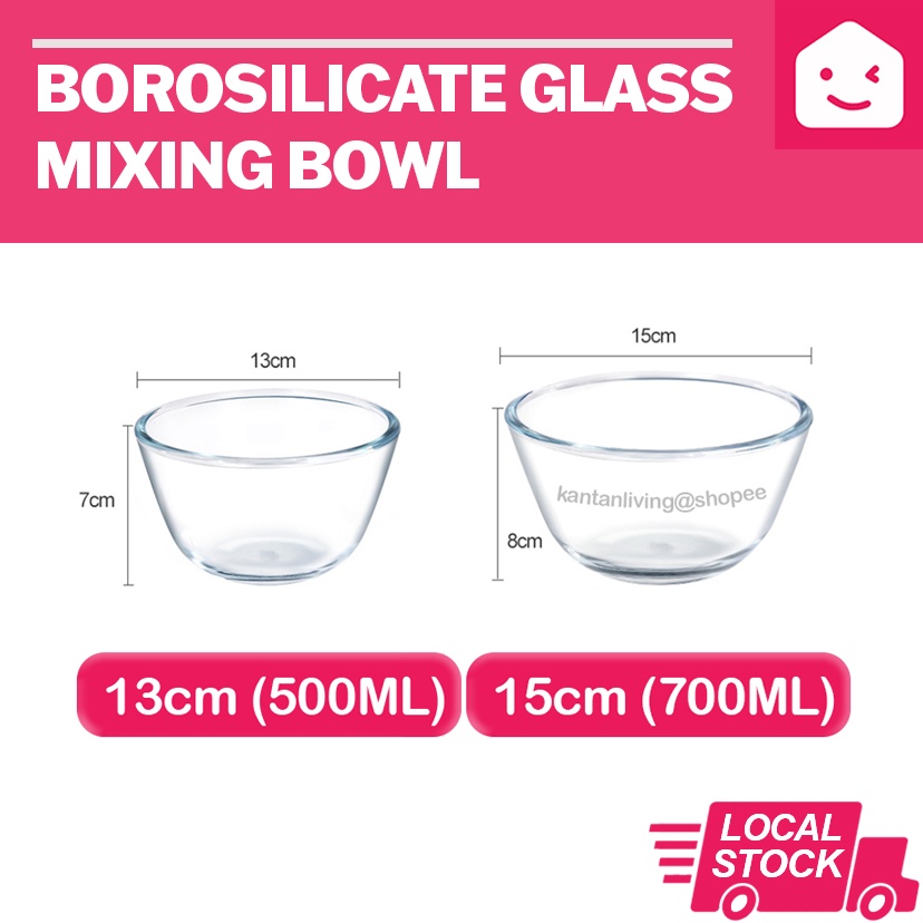 13cm 15cm Small Glass Mixing Bowl Thick Borosilicate Salad Bowl Baking ...