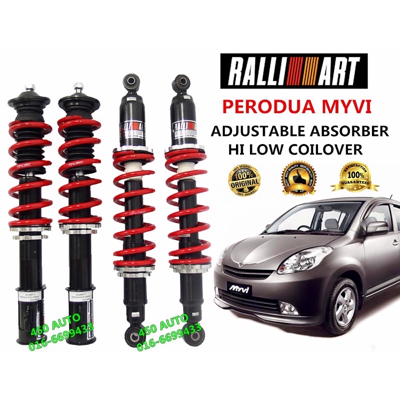 🔥Ready Stock🔥 MYVI VIVA ADJUSTABLE ABSORBER HI LOW COILOVER RALLIART ...