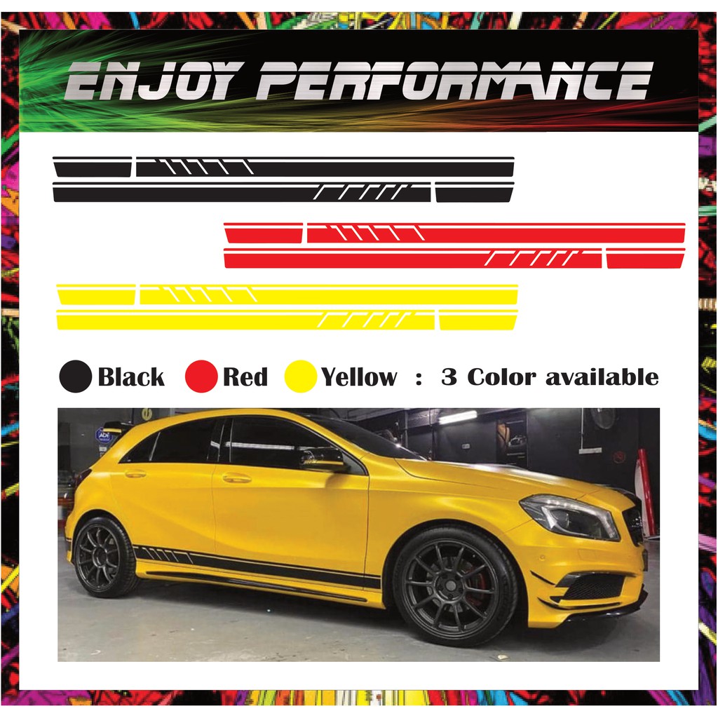 [TOP PICK] 1 Set Car Auto Side Body Vinly Decals Long Stripe Stickers ...