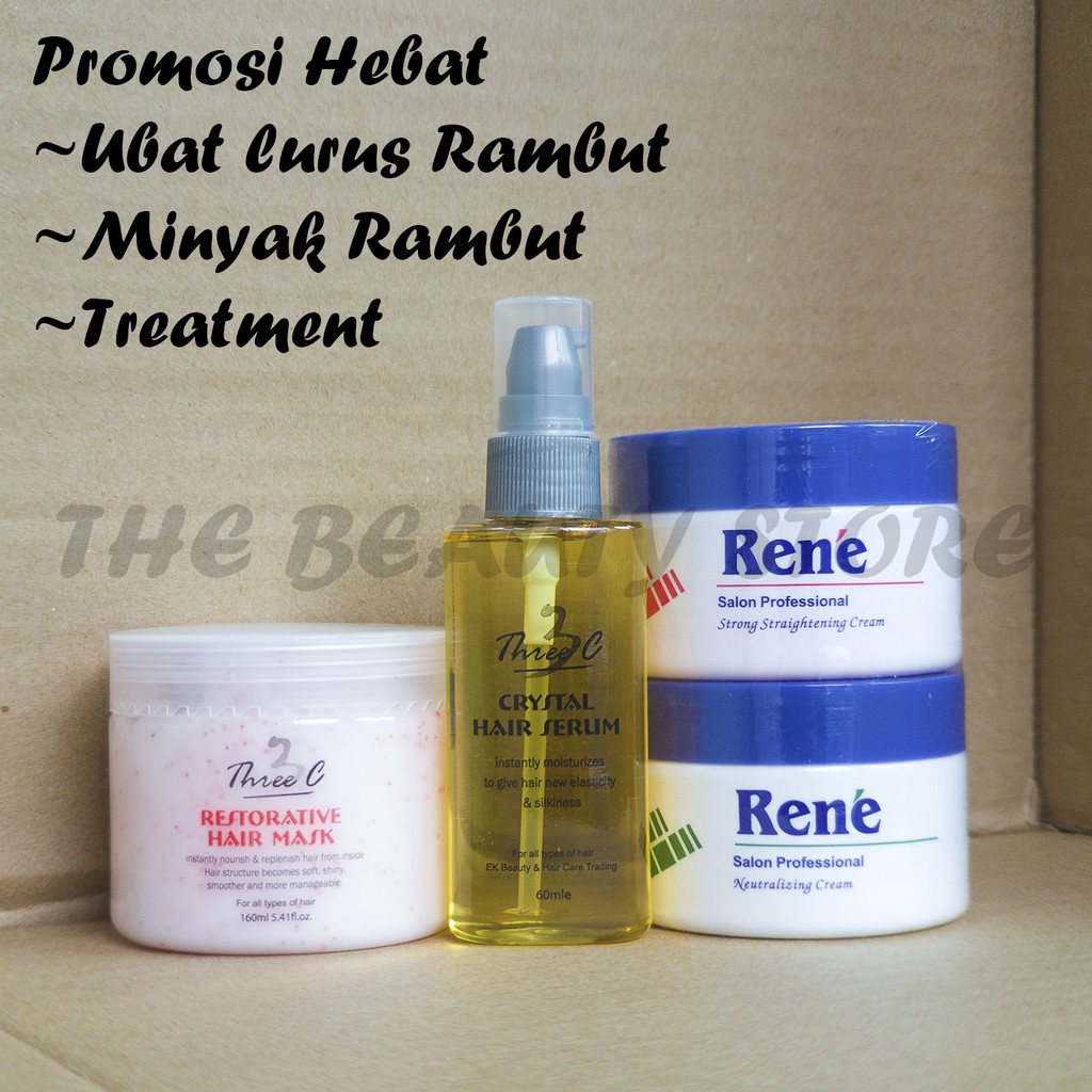 Rene Sikat Pelurus Rambut Ubat Lurus Rambut Rebonding Hair Treatment ...