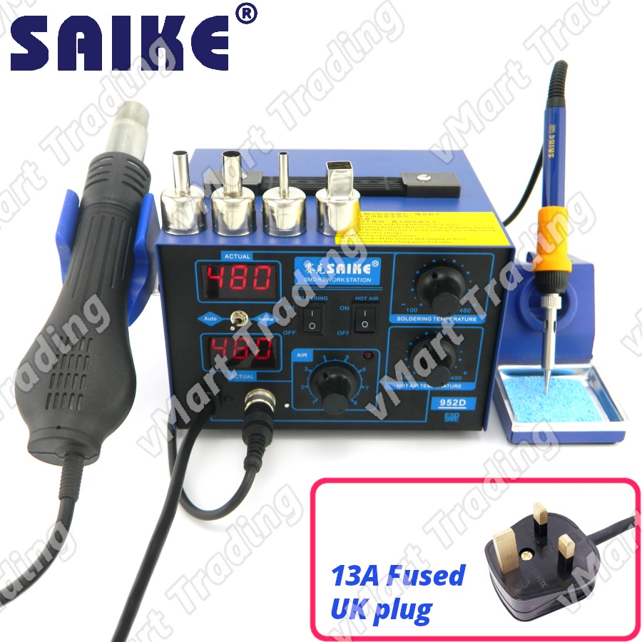 SAIKE 952D Digital Soldering and Hot Air Rework Station | Shopee Malaysia