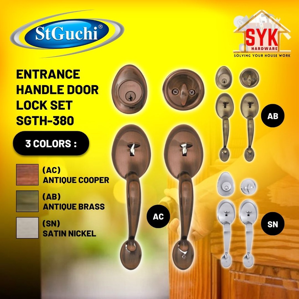 SYK ST GUCHI SGTH-380 Entrance Handle Door Lock Set Double Handle ...