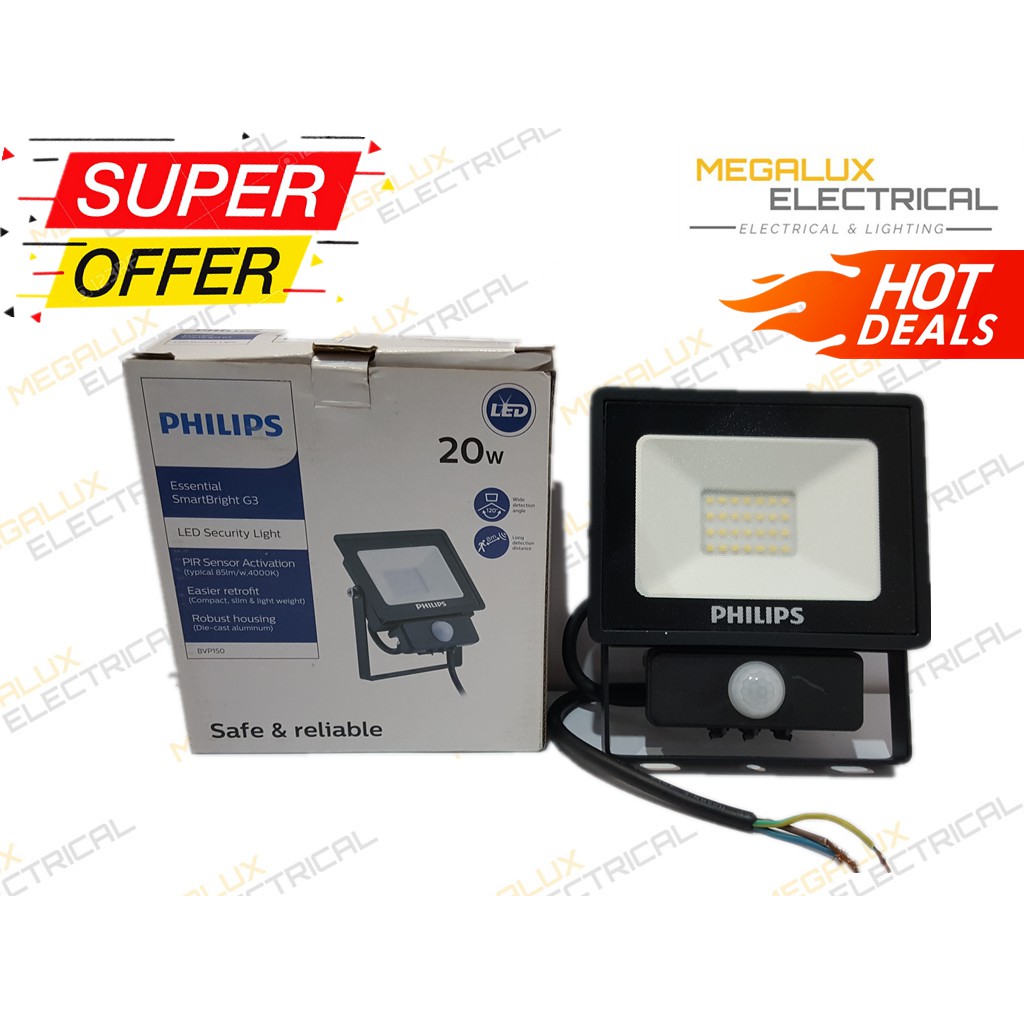 Philips LED Essential SmartBright BVP150 20W LED FLOOD LIGHT / OUTDOOR ...