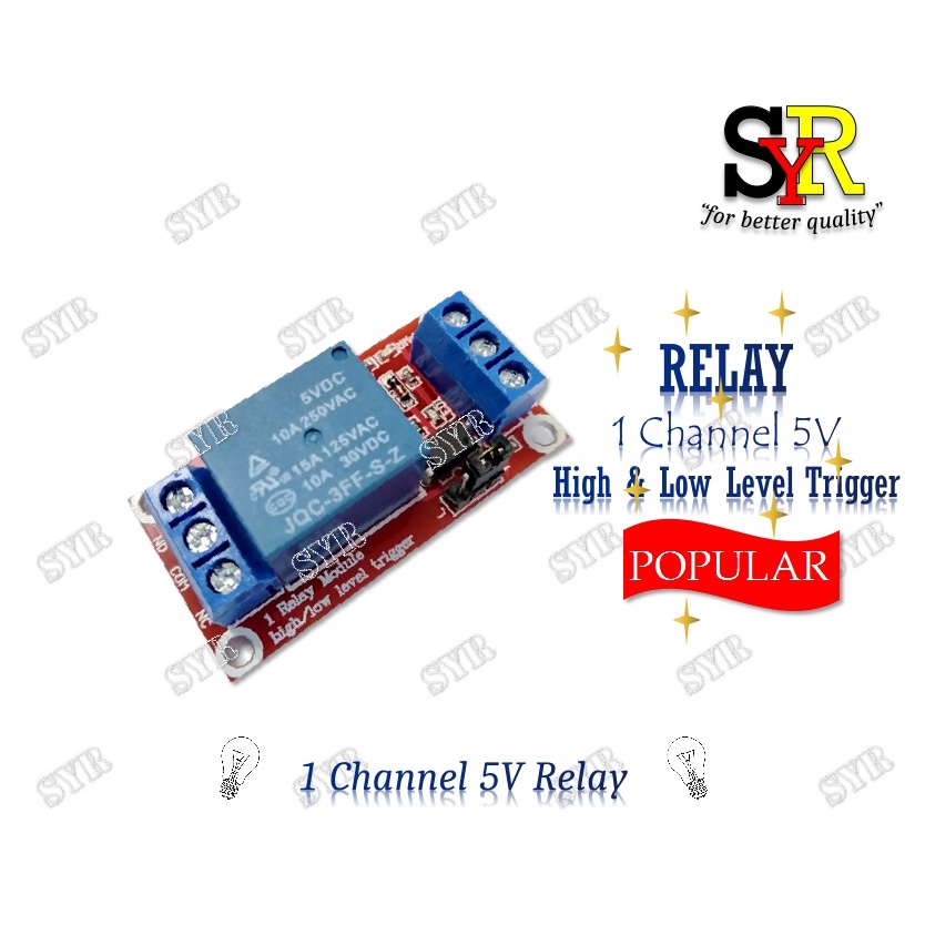 1 Ch 5V Relay Module High & Low Level Trigger w/ Optocoupler mdl ...