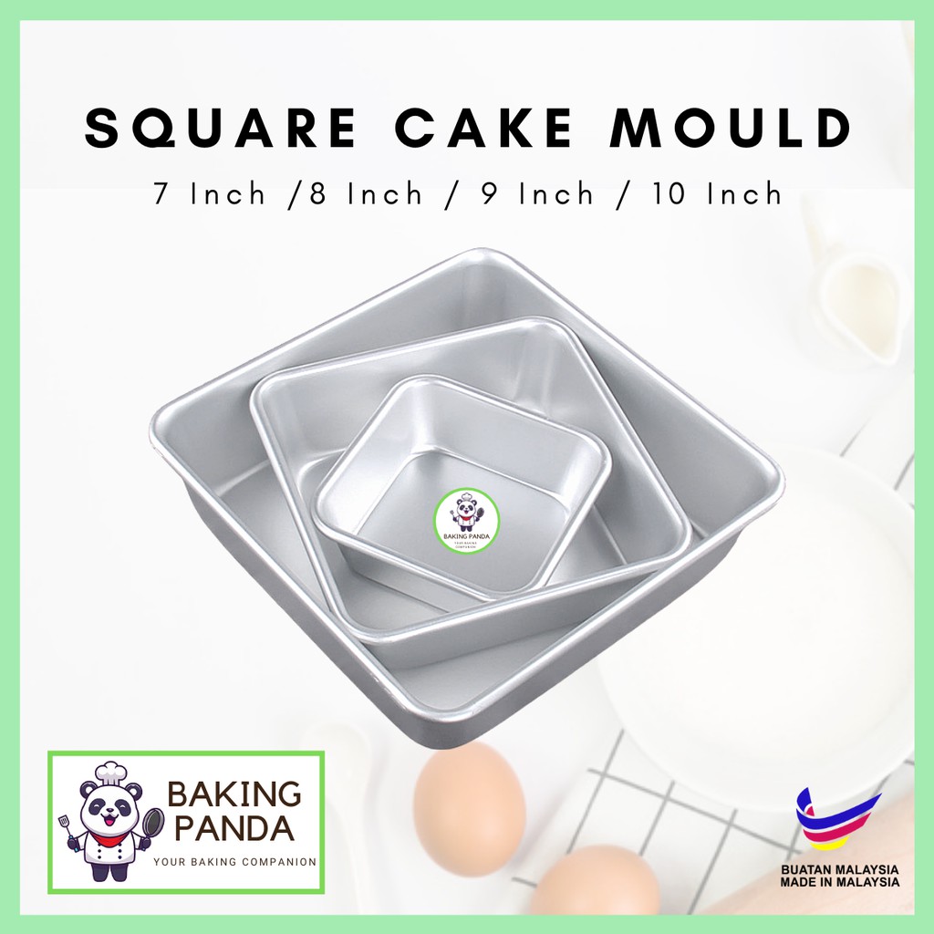 Aluminium Deep Square Cake Mould (7/8/9/10 inch) | Loyang Kek Segi ...