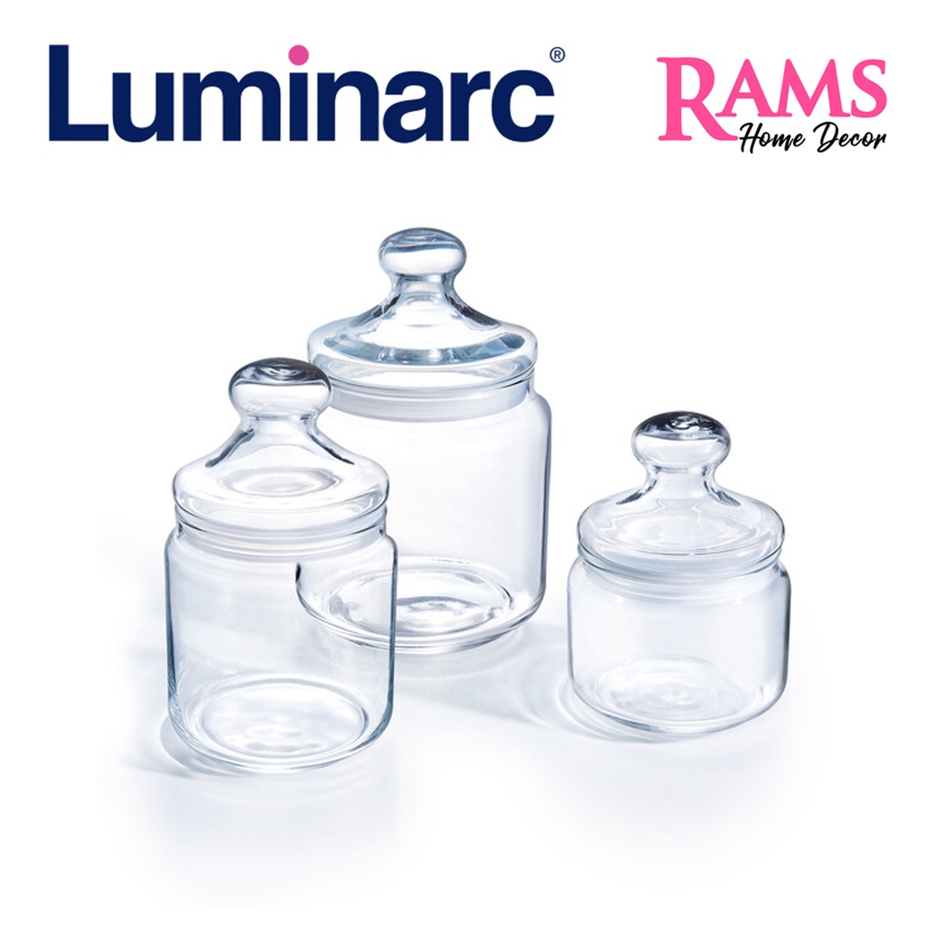 Luminarc 3 Pcs Pot Club Jar Set / Food Storage Jar / Airtight Lid ...