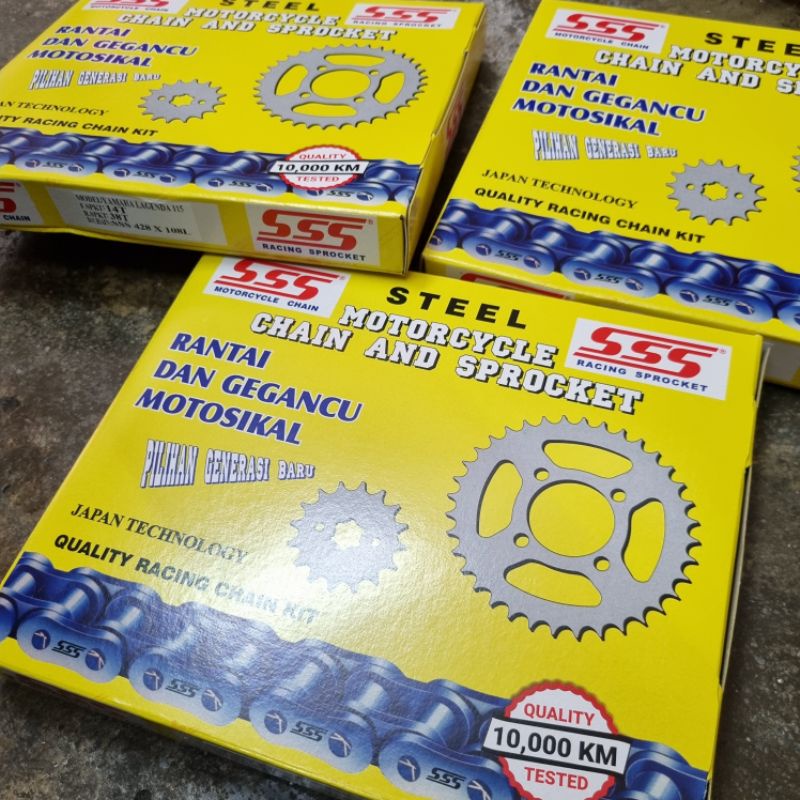 SSS CHAIN SET RANTAI WITH SPOCKET FOR ALL MODEL FZ Y15Z SRL110 SRL115 ...