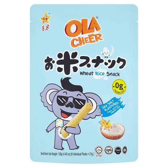 Ola Cheer Wheat Rice Snack Sea Salt Flavoured 6 x 21g (126g) | Shopee ...