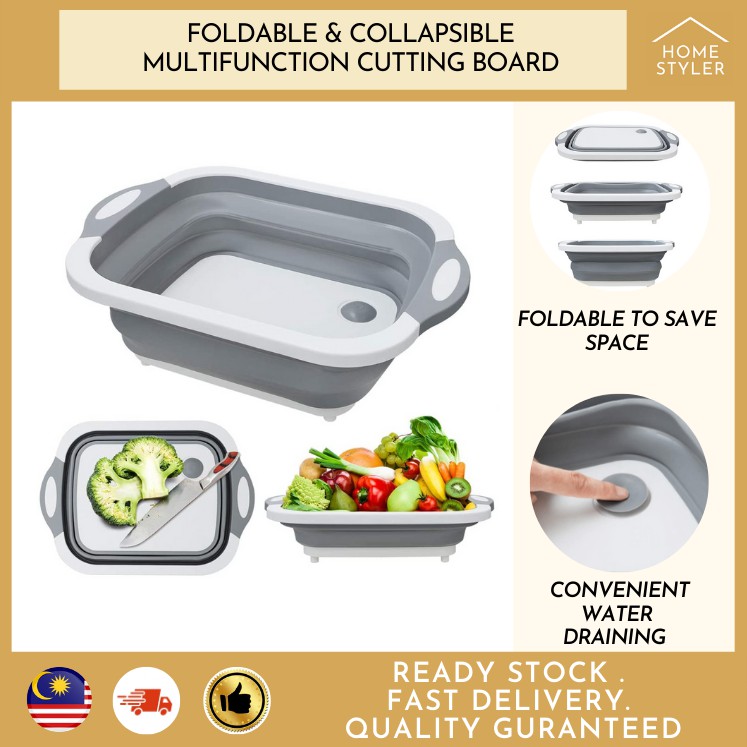 Chopping Board Foldable Collapsible Multifunction Kitchen Cutting Board ...