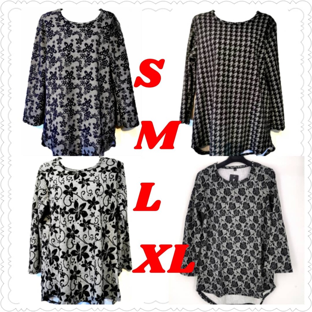 🌹🌹{Ready Stock}🌹🌹#119# Baju Lenggan panjang KAIN TEBAL / Casual Women's Long Sleeve Blouse🌼🌼 ...