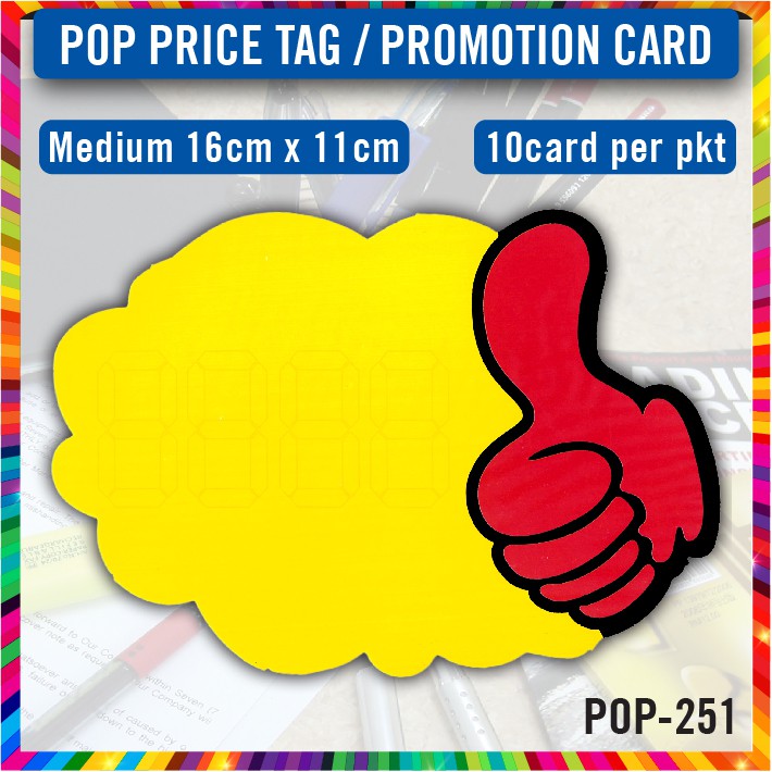 POP Price Tag Promotion Cards / Thumbs Up Pop Price Tags / Jualan Tag ...