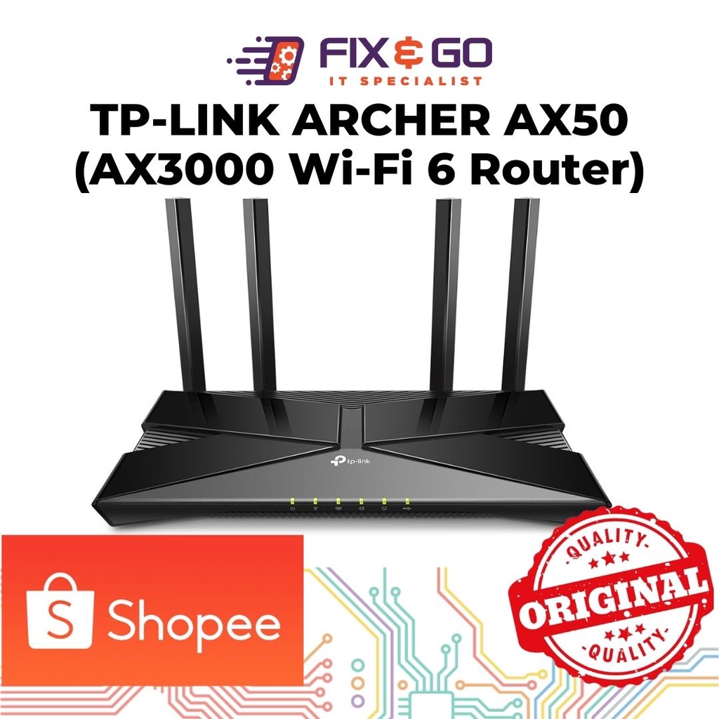 TPLINK ARCHER AX50 (AX3000 Dual Band Gigabit Wi-Fi 6 Router) | Shopee ...