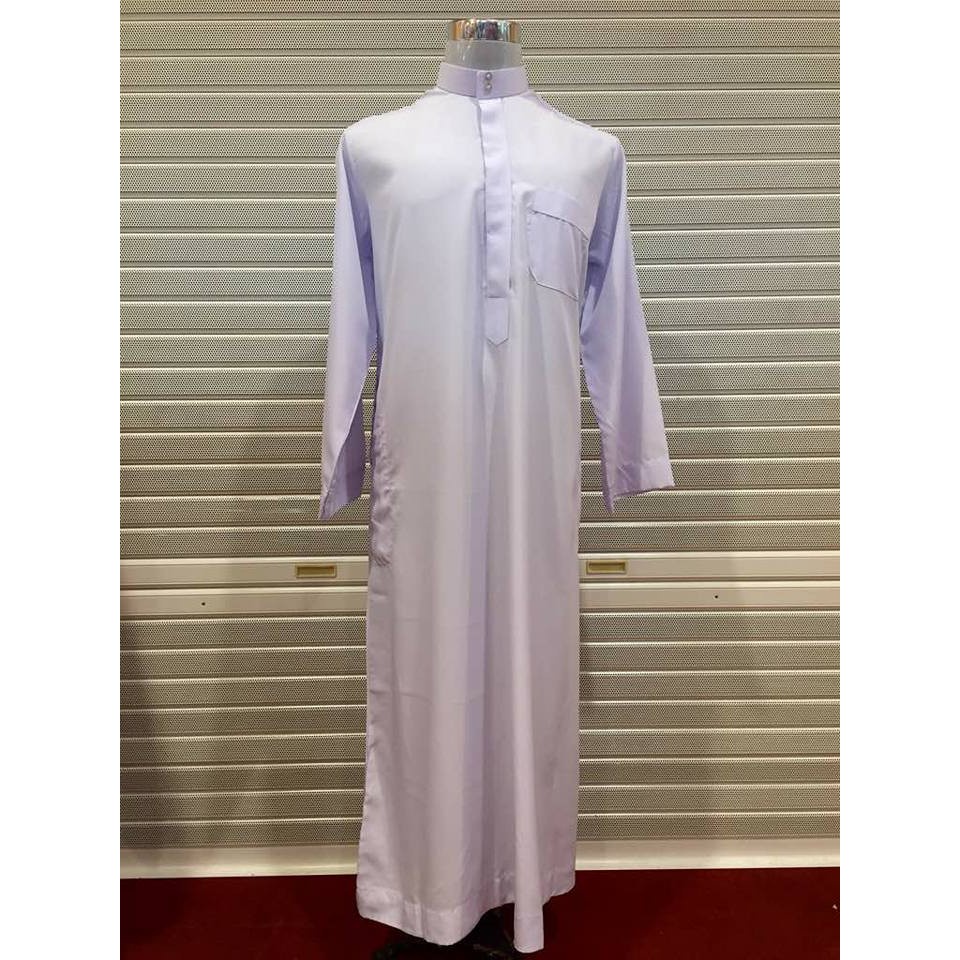 Jubah Putih Lelaki Dewasa White Putih Tahfiz Jenis Butang or Zip koler ...