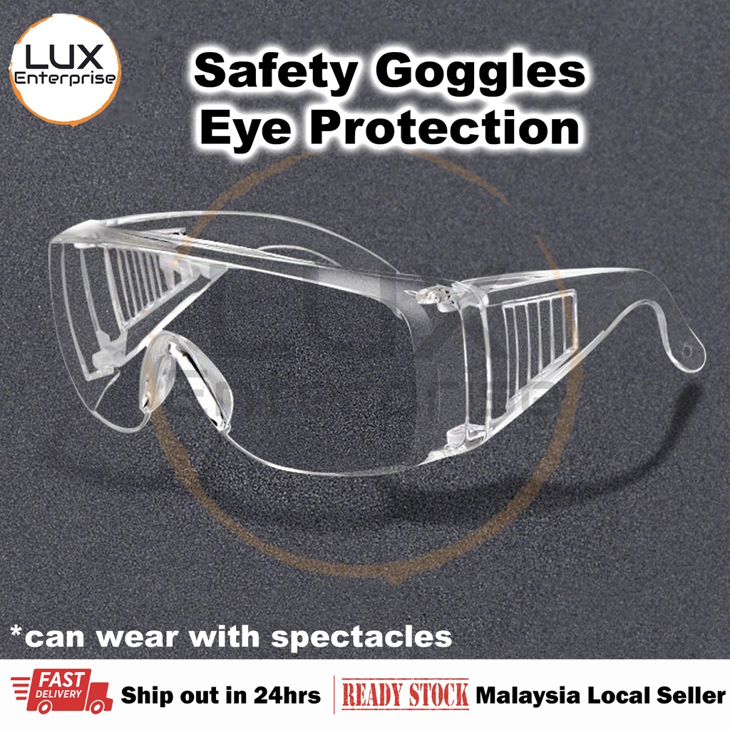 🔥READY STOCK🔥 Large Frameless Clear Safety Goggles Eye Protection PPE ...