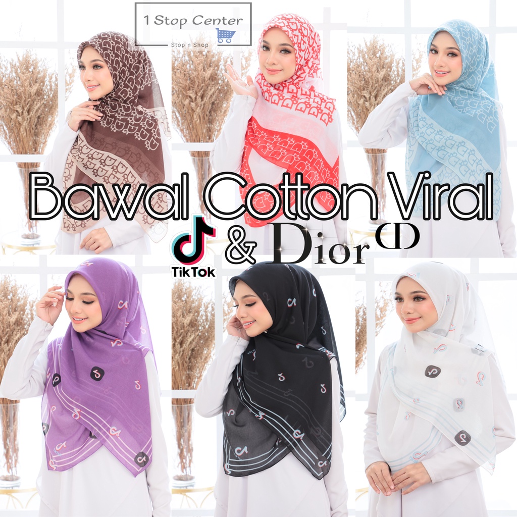 Hot item!! BAWAL COTTON CORAK DIOR & TIK TOK BIDANG 45 DESIGN 2021 ...