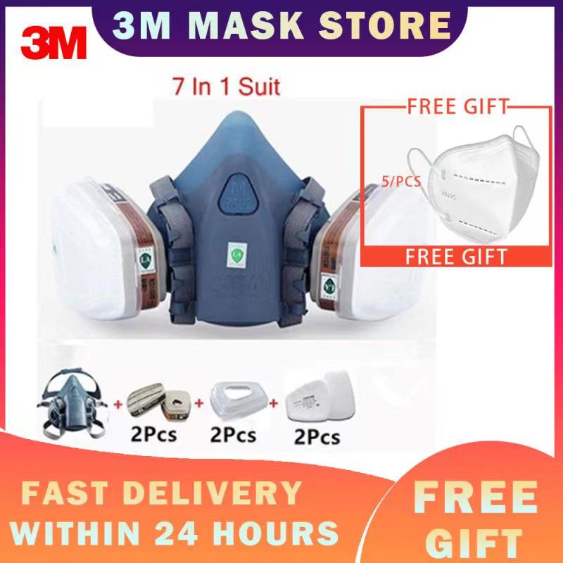 3M mask 7502 gas respirator half face 9in1 | topeng debu | cat ...