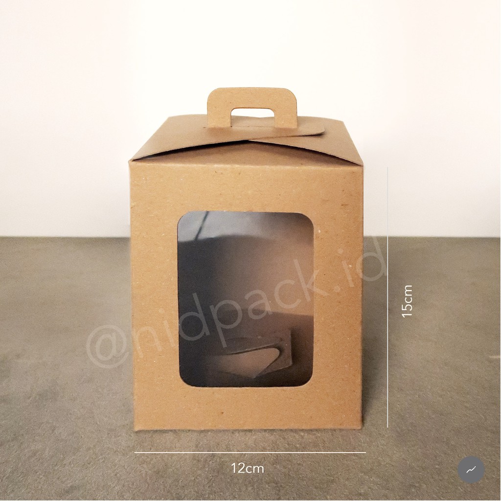 Dry Cake Box 250gr Gable Box 12x12 x15 cm (KRAFT) | Shopee Malaysia