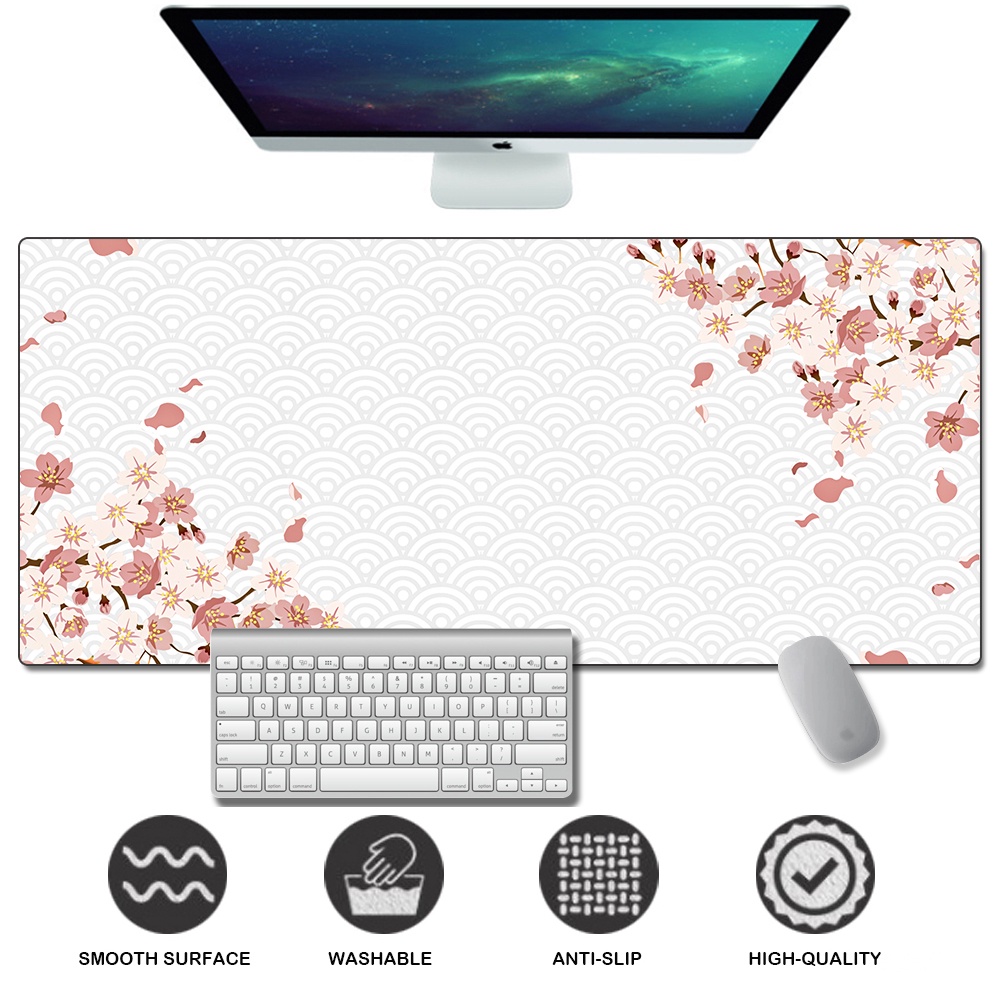 Hazakura White Mousepad sakura Mousepad Large Gaming Extended Mousepad ...