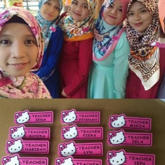 HELLO KITTY PIKACHU SHIN CHAN DORAEMON MAGNETIC NAMETAG NAME, (HANDMADE ...