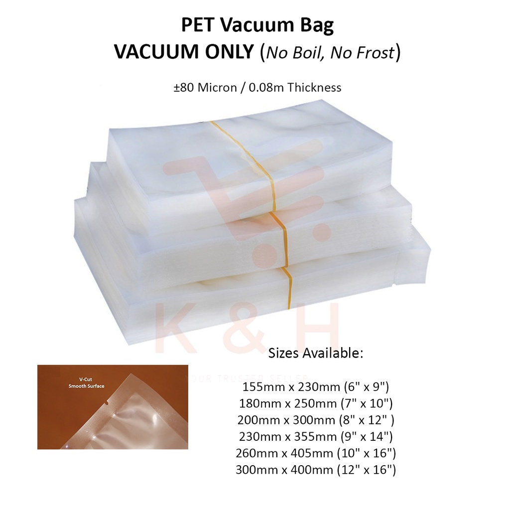Beg Vakum (100pcs) PET Vacuum Bag / Smooth Surface Vacuum ONLY Budget ...