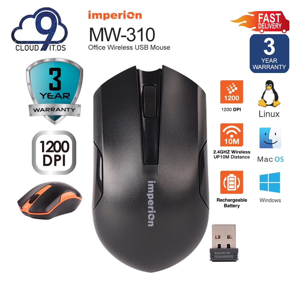 Imperion Office MW 310 Wireless Mouse with built in rechargeable ...