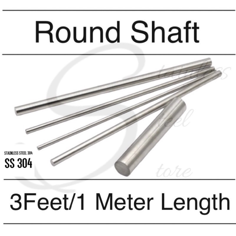 3 Feet/1Meter Length SS304 ROD Stainless Steel Round Shaft | Shopee ...