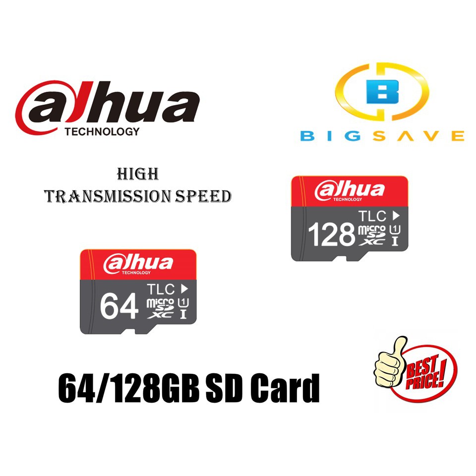 DAHUA 64GB / 128GB / 256GB HDD SD MEMORY CARD SUITABLE FOR MOBILE ...