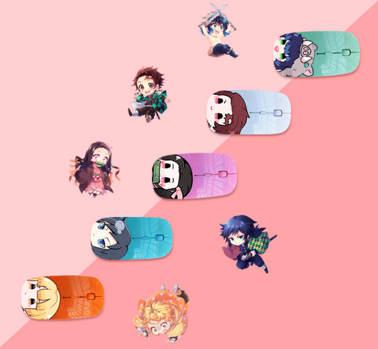 Anime Demon Slayer Wireless Silent Mouse for Game Laptop Pc | Shopee ...