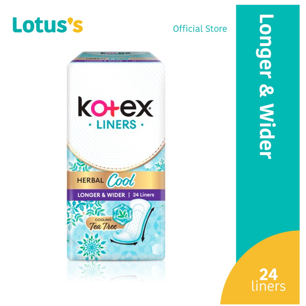 Kotex Liner Herbal Cool Regular L+W 24s | Shopee Malaysia