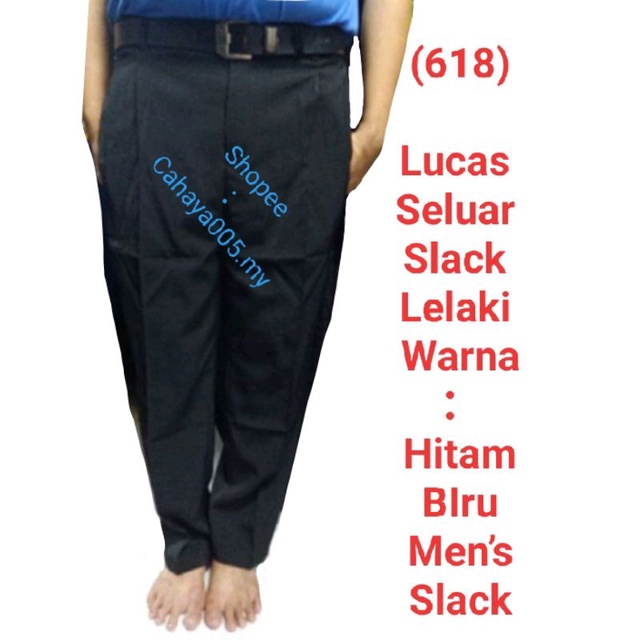 Seluar Slack (618)Lucas Lelaki Hitam Dan BIru / Men’s Slack / Big Size ...