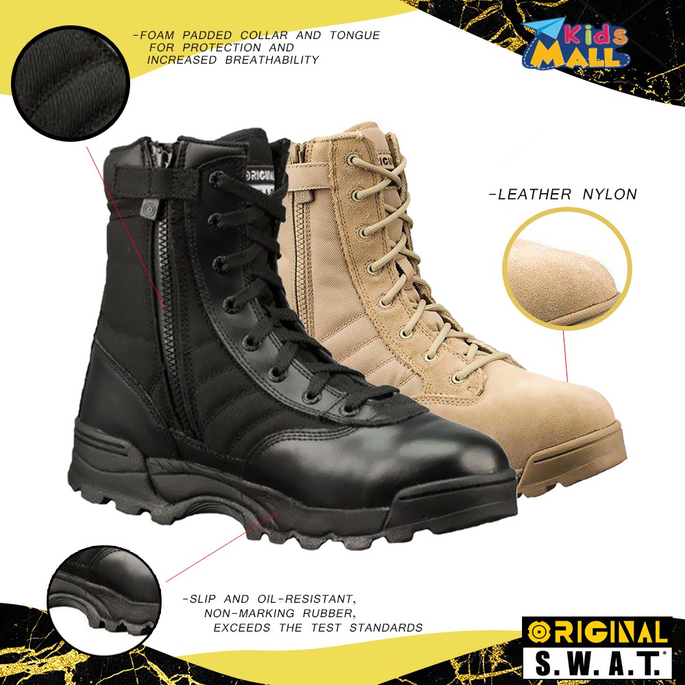 SWAT Tactical Boots – Kasut Keselamatan SWAT Steel Toe Cap Steel Mid ...