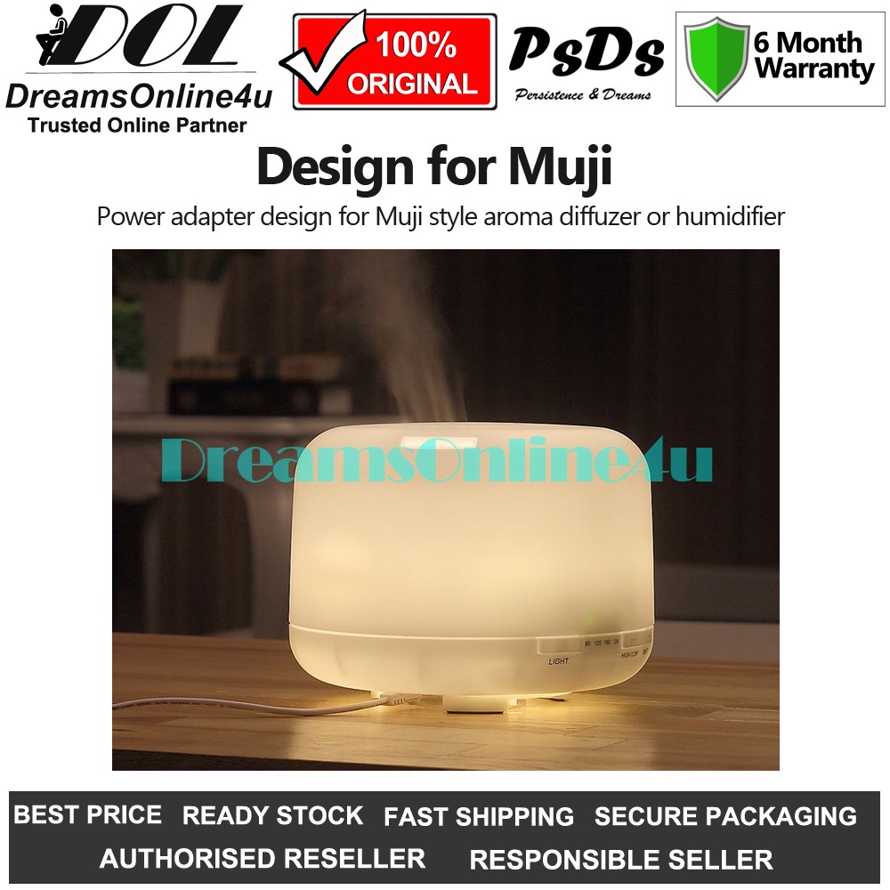 Replacement Power Adapter for Aroma Diffuser Humidifier 24V 0.65A 650mA ...