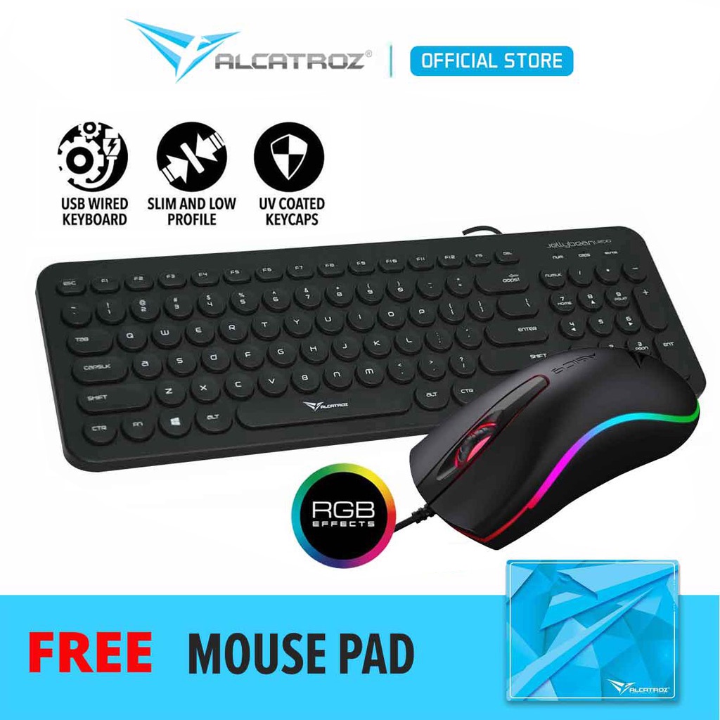Alcatroz Jelly Bean U200 Keyboard and Asic 9 RGB USB Mouse 1000 CPI ...