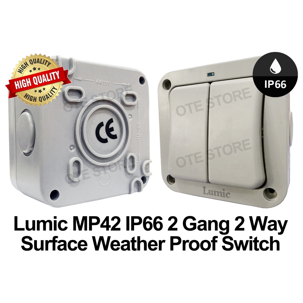 LUMIC MP42 WEATHERPROOF IP66 2G 2W SWITCH | Shopee Malaysia