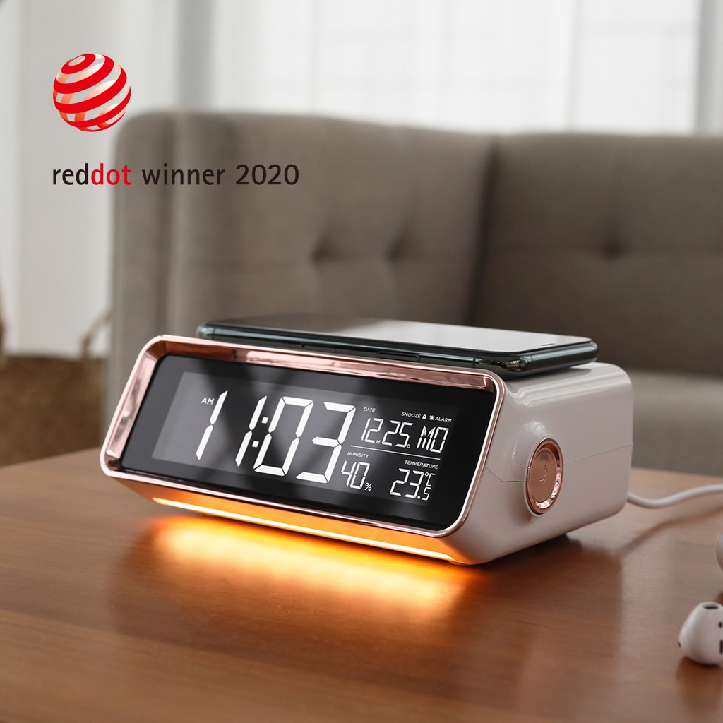 mooas Smart Wireless Charging Nightlight Clock MC-W6, 2020 Red Dot Design Award Winner ...