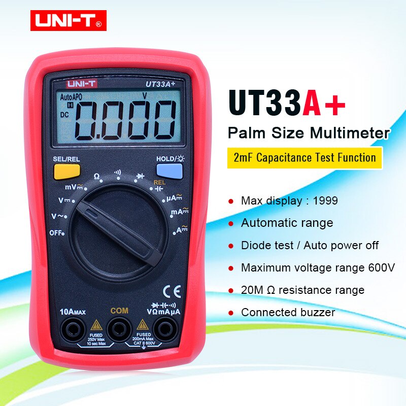 UNI-T UT33A+ UT33B+ UT33C+ UT33D+ Palm Size digital Multimeter With ...