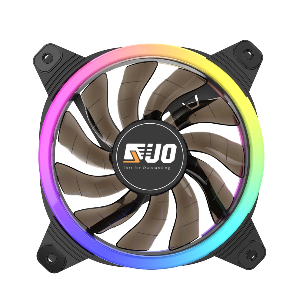 JUO Chassis Cooling Fan 5V 3pin 120mm RGB PC Case Fan Double Ring Light ...