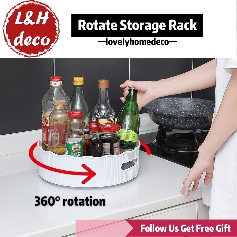 Rotating Tray Storage Turntable Space Saving Storage Spice Bottles ...