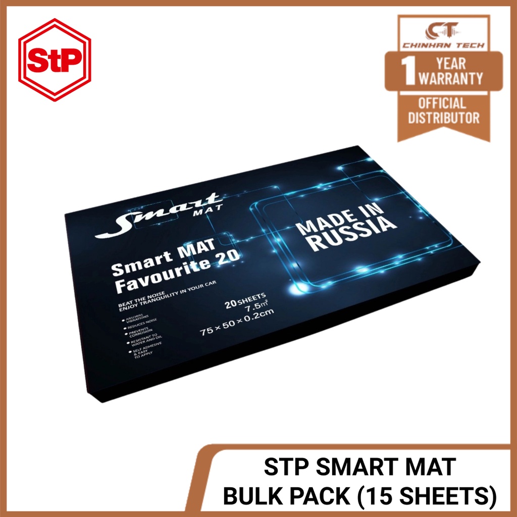 STP Smart Mat Bulk Pack 15sheets Russia Car Soundproof Insulation 2mm mastic vibration-absorbing ...